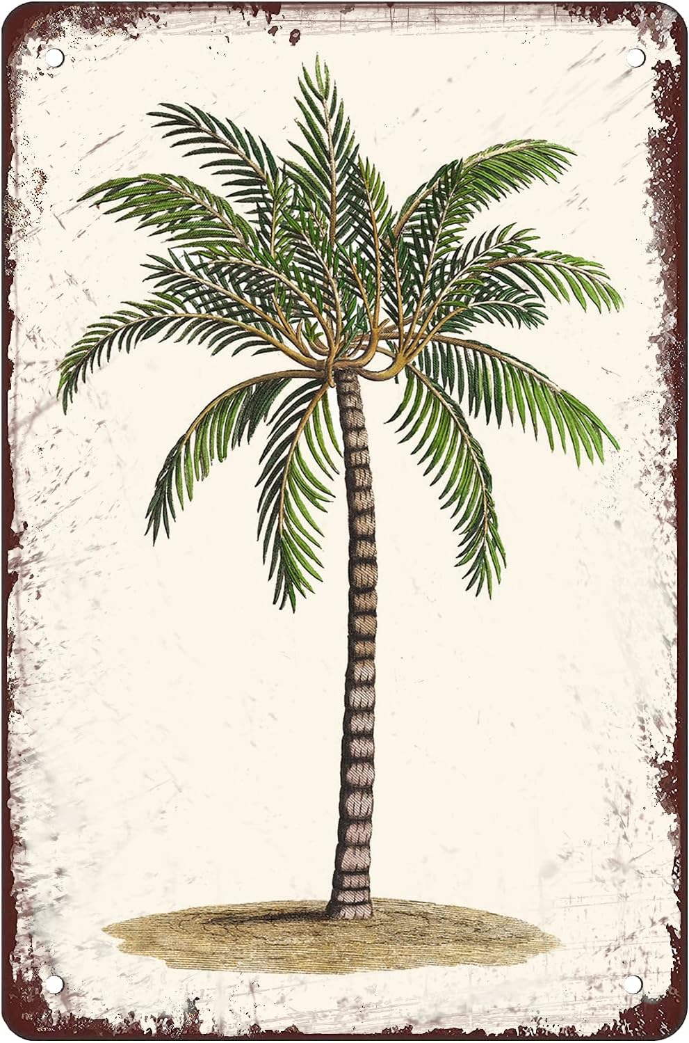 Tin Sign 8x5.5 Inch Palm Tree Art Print Beach Metal Tin Sign Wall Art ...