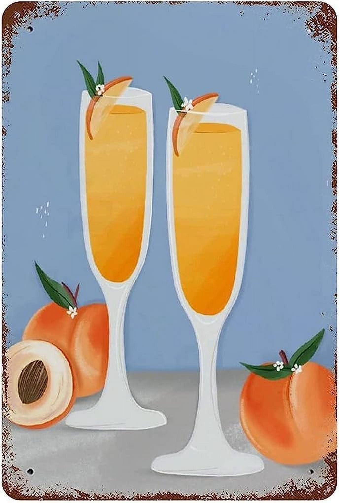 Tin Sign 8x5.5 Inch Peach Bellini Kitchen Decor Bellini Wine Iron ...