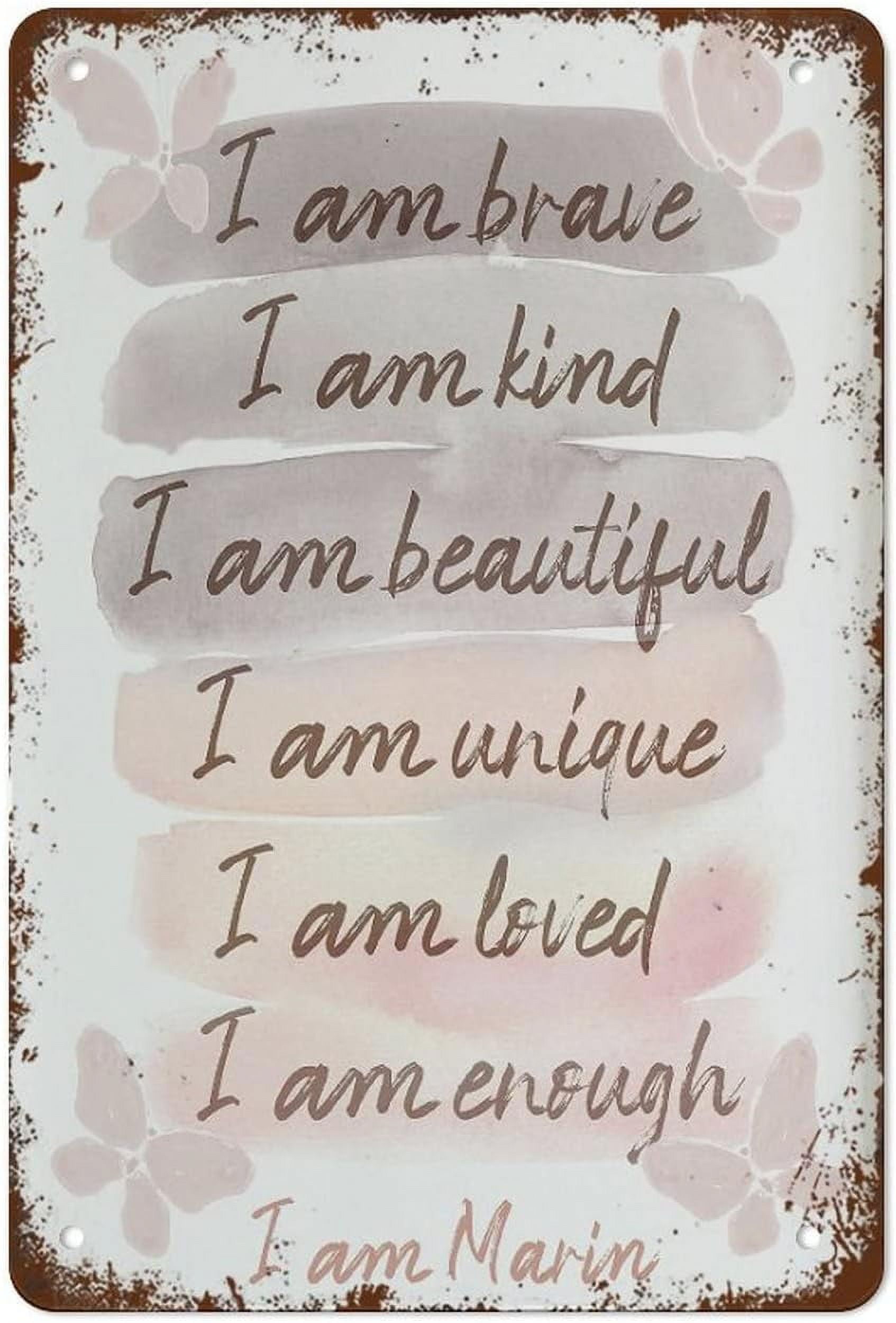 Tin Sign 8x5.5 Inch Positive Affirmations Wall Art Girls Bedroom ...