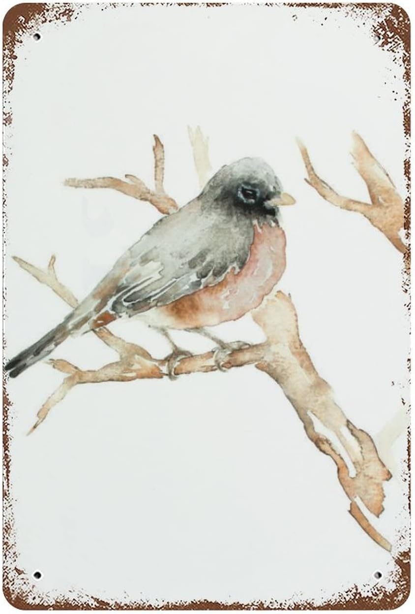 Tin Sign 8x5.5 Inch Robin Bird Nest Vintage Metal Plaque Sign Retro ...