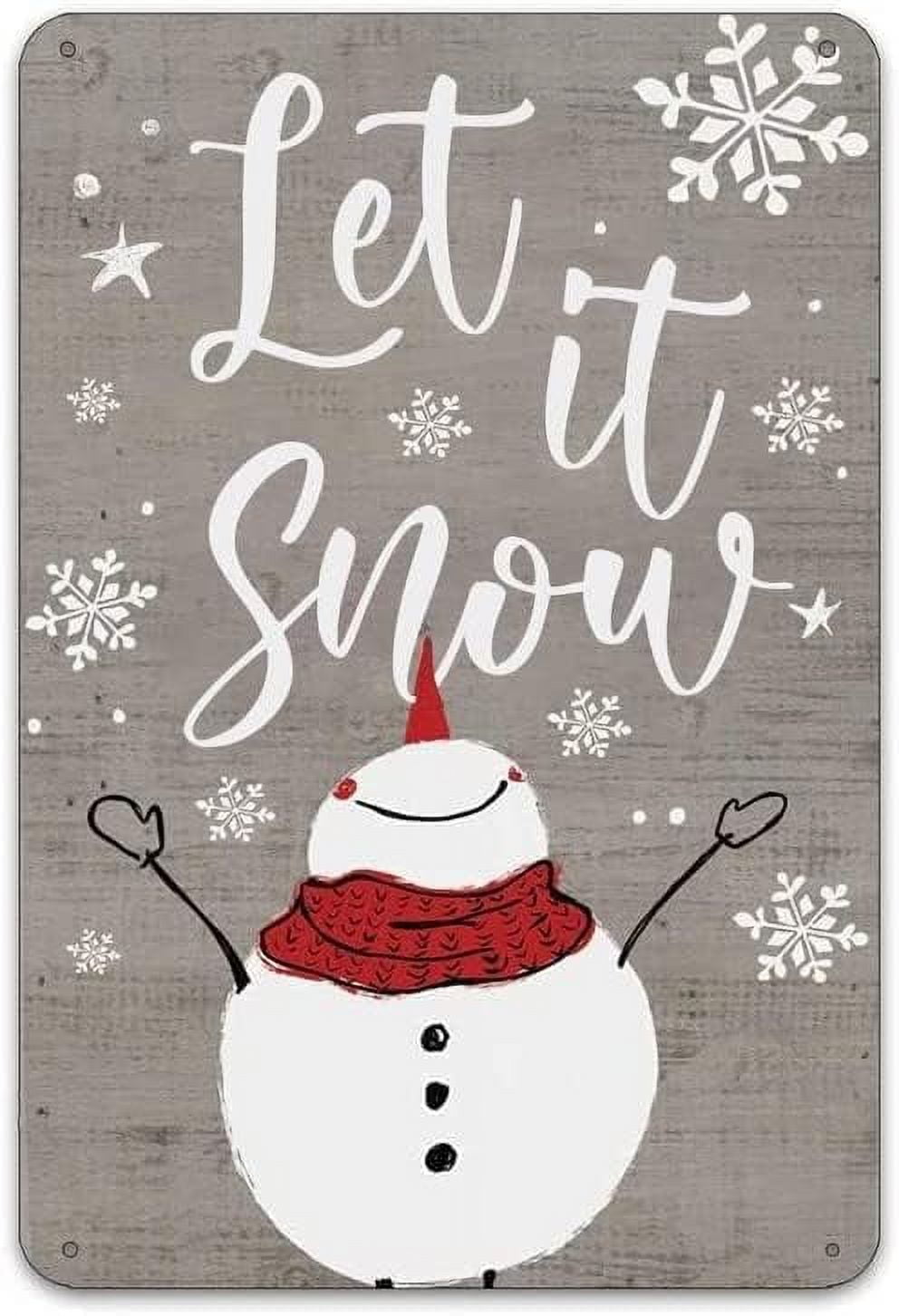 Tin Sign 8x5.5 Inch Snowman Winter Tin Sign Funny Let It Snow For ...
