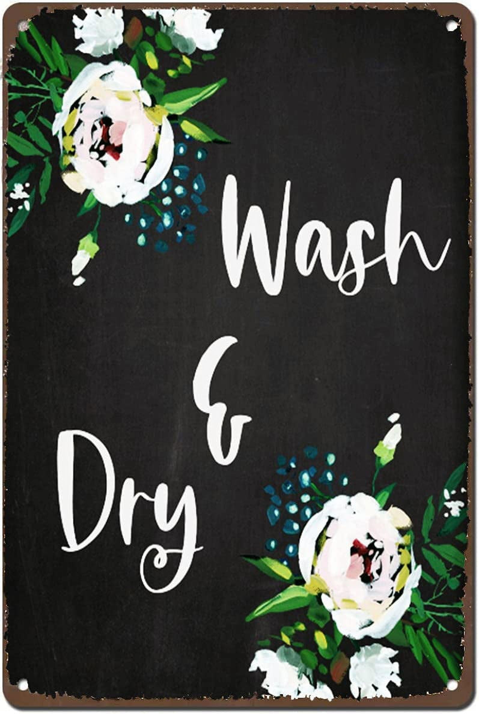 Tin Sign 8x5.5 Inch Vintage Tin Sign Metal Plaque Wash And Dry Sign ...