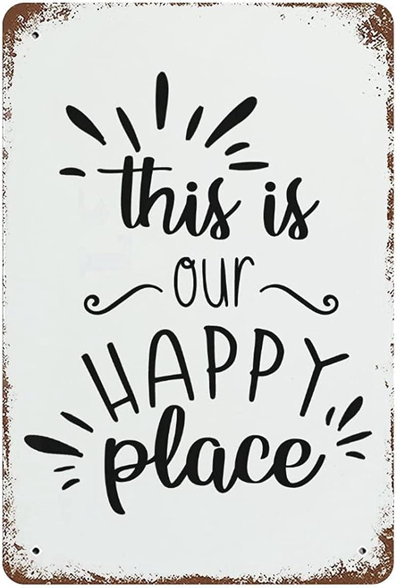 Tin Sign 8x5.5 Inch Vintage Metal Signs This Is Our Happy Place Sign ...