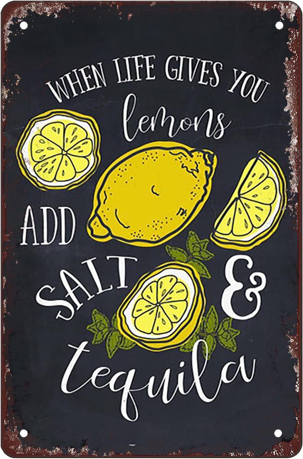 Tin Sign 8x5.5 Inch When Life Gives You Lemons Watercolor Lemon Wall ...