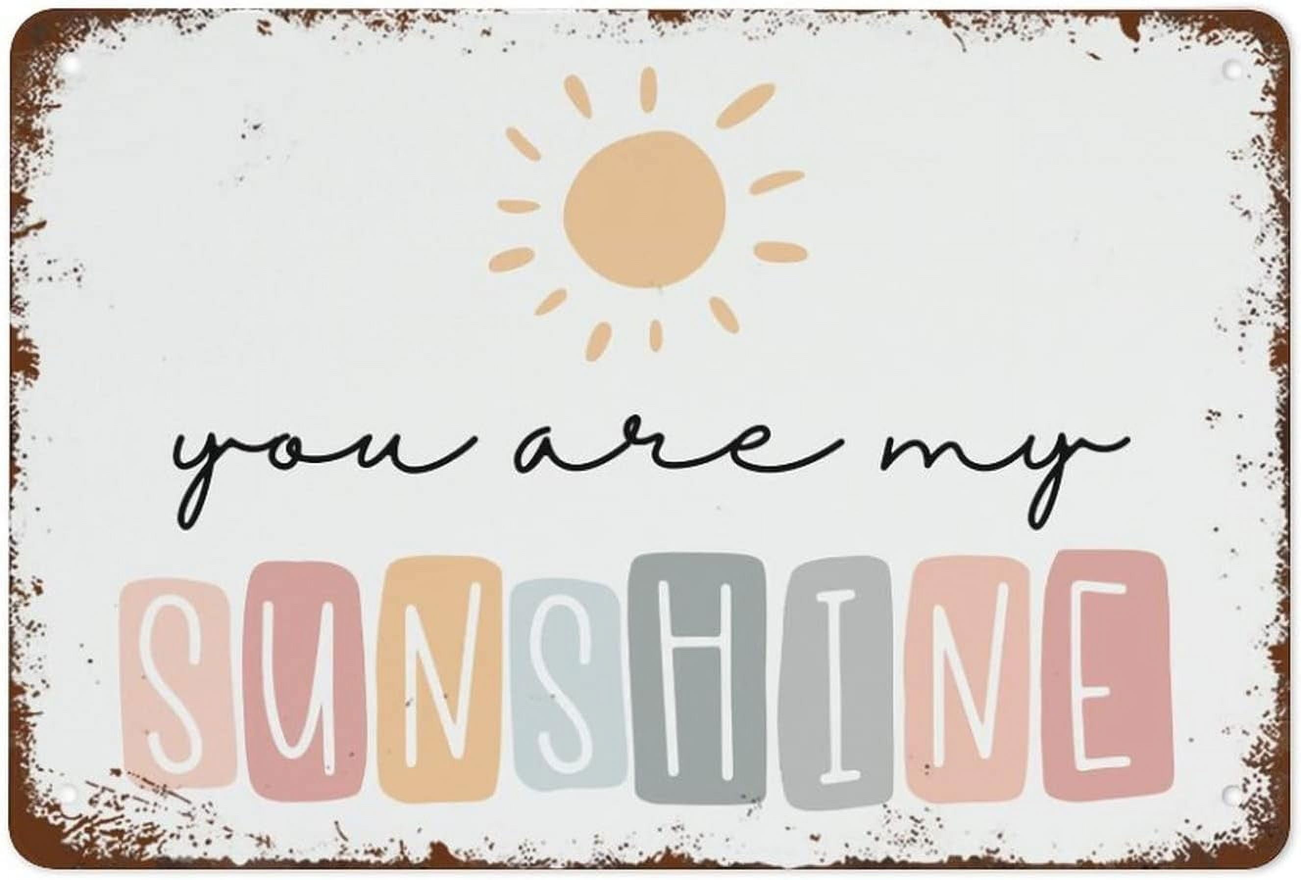Tin Sign 8x5.5 Inch You are My Sunshine Print Nursery Wall Art Boho ...