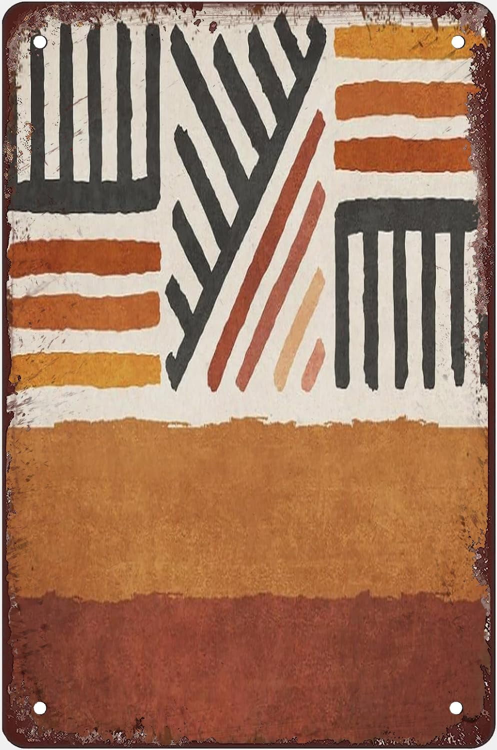 Tin Sign Abstract Art Horizontal Living Room Wall Art Neutral Digital ...