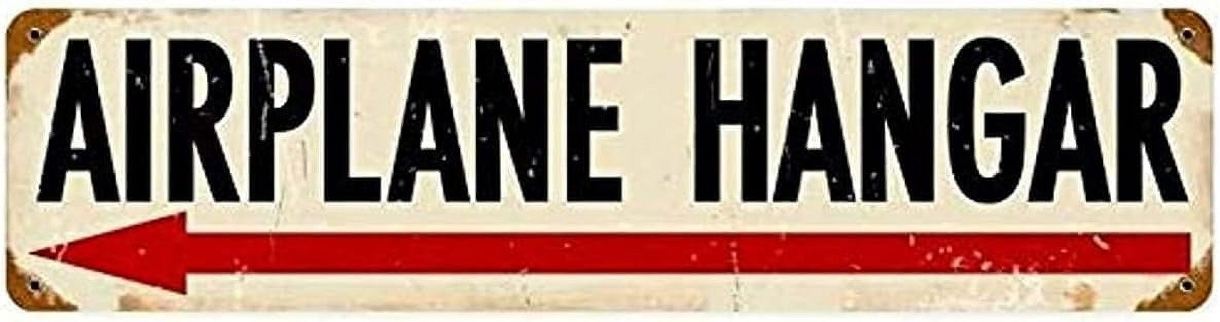 Tin Sign Airplane Hangar Vintage Funny Home Decor Metal Wall Decor 4x16 ...