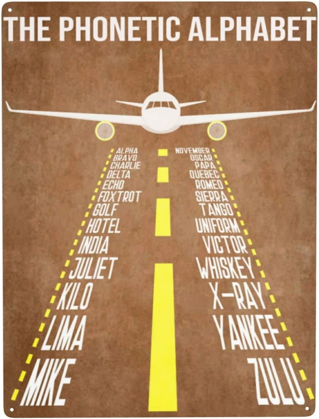 Tin Sign Art The Phonetic Alphabet Morse Code Pilot Metal Poster Retro ...