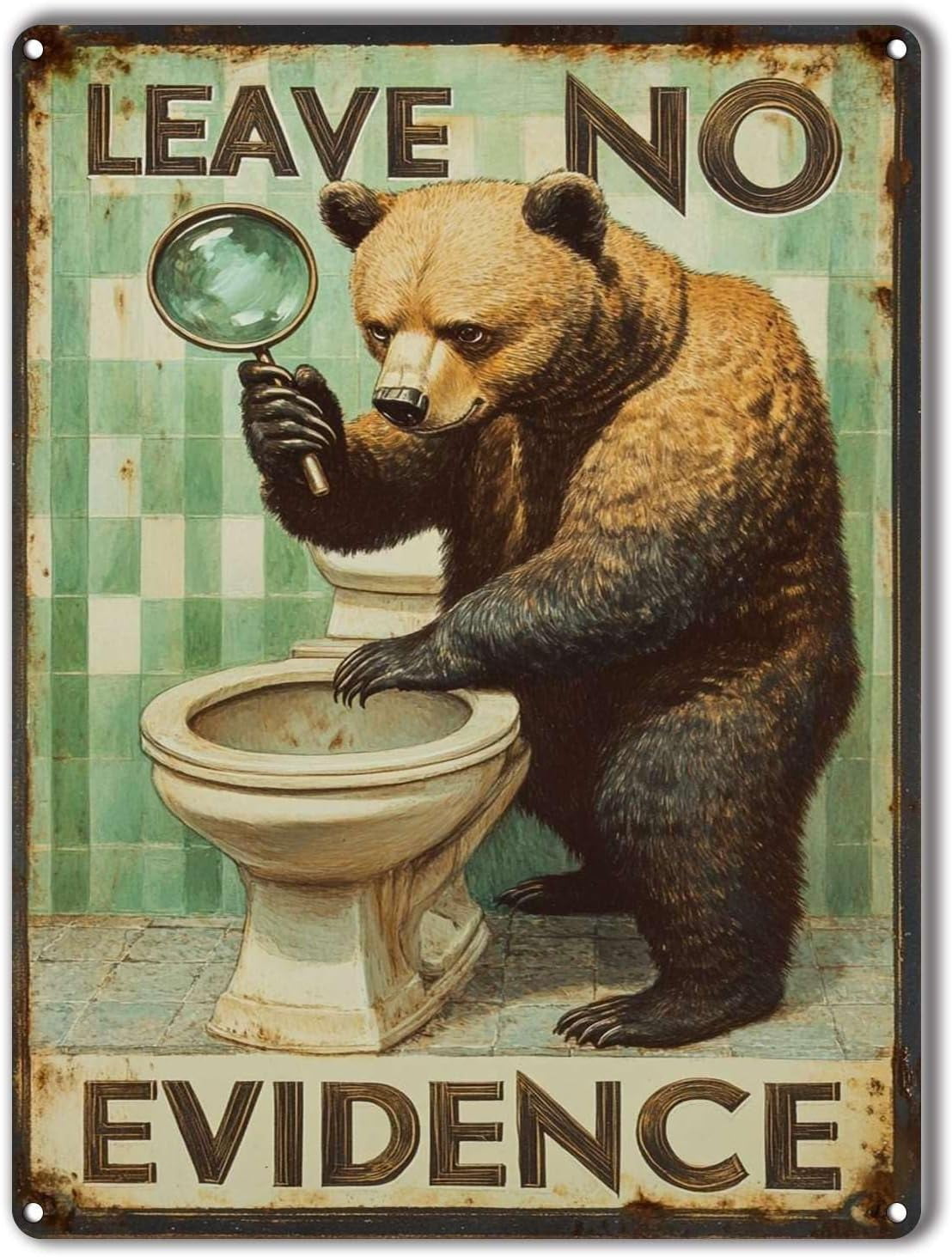 Tin Sign Bar An Bear-LEAVE NO EVIDENCE Sign Metal Tin Sign Home Bar ...