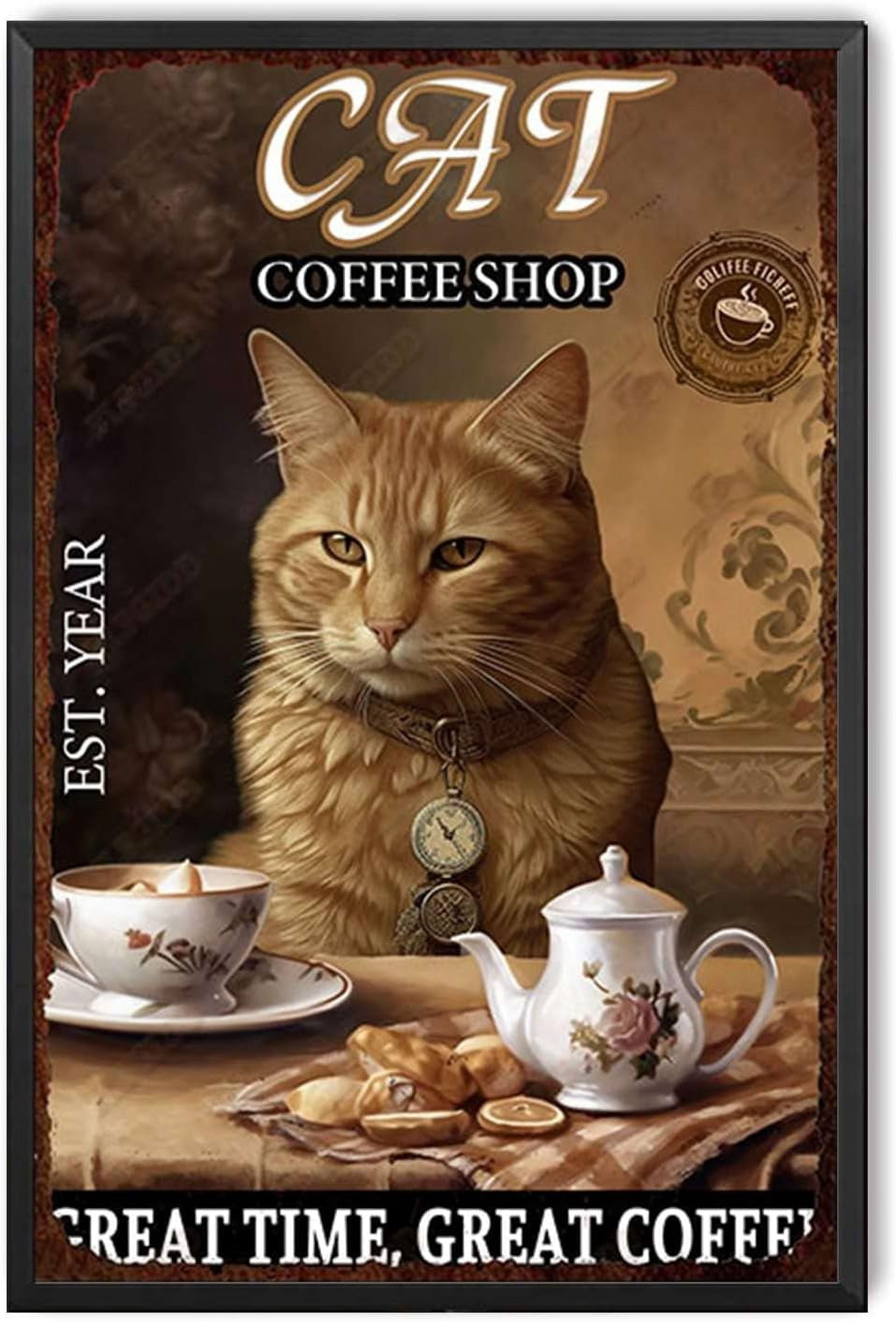 Tin Sign Bar CAT Coffee Shop cat Home Bar Signs for Home Bar Signs ...