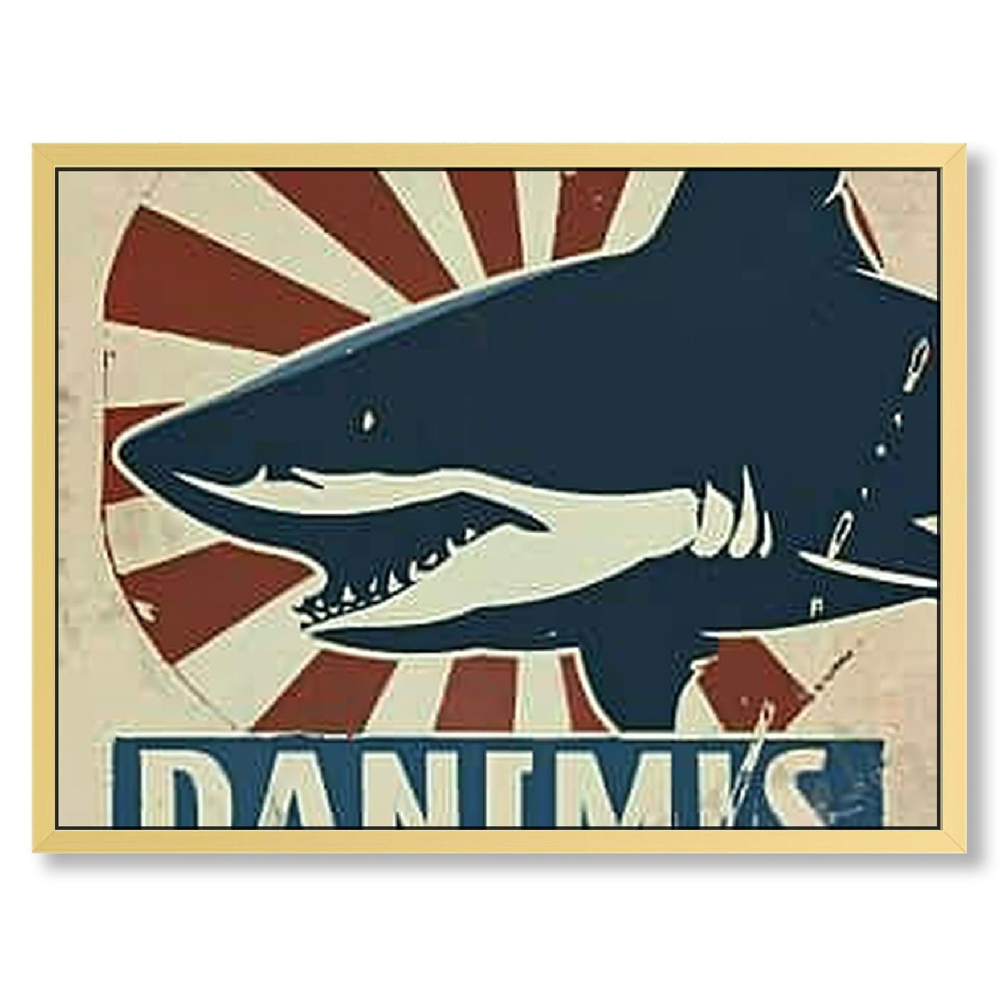 Tin Sign Bar Plaque | Metal Wall Decor Poster | Danger Shark Zone ...