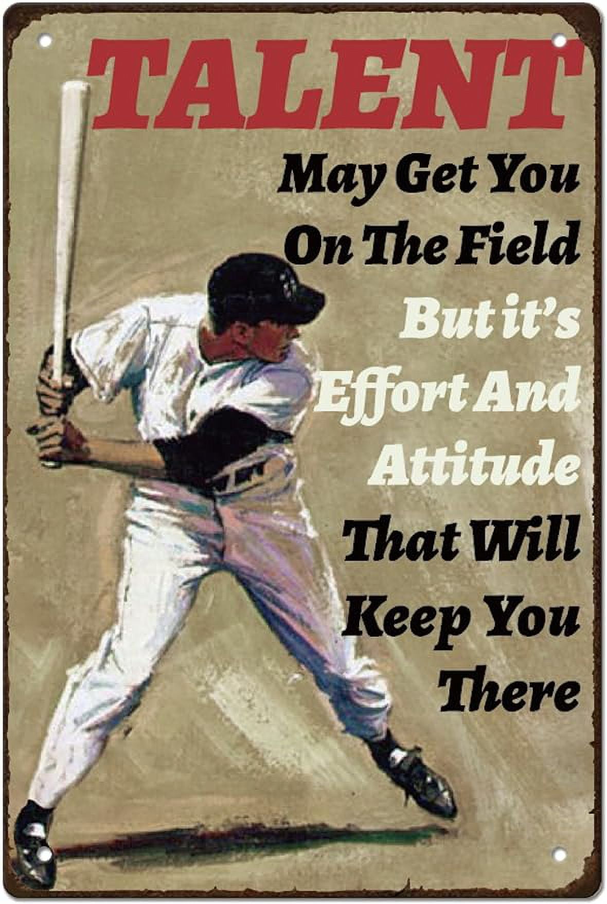 Tin Sign Baseball Vintage Metal Signs Motivational Quotes Funny Wall ...
