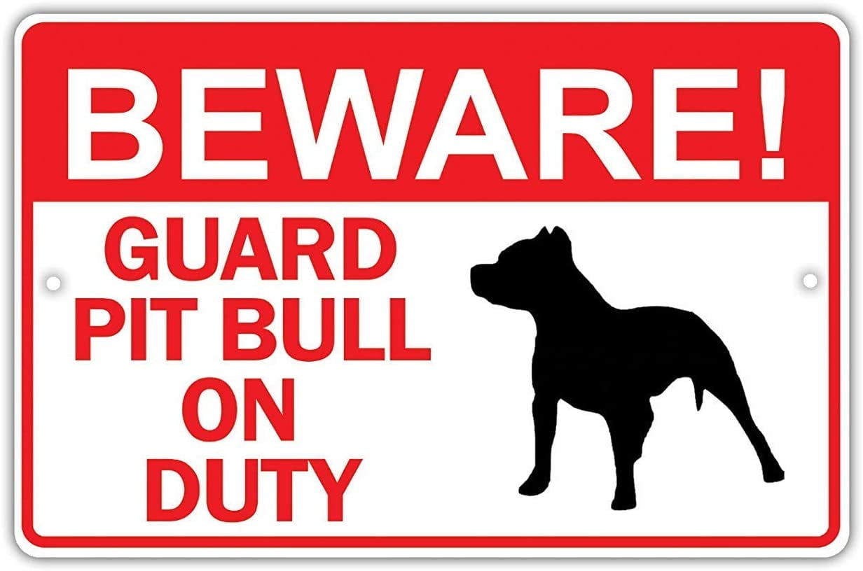 Beware Of Dog Sign Pitbull