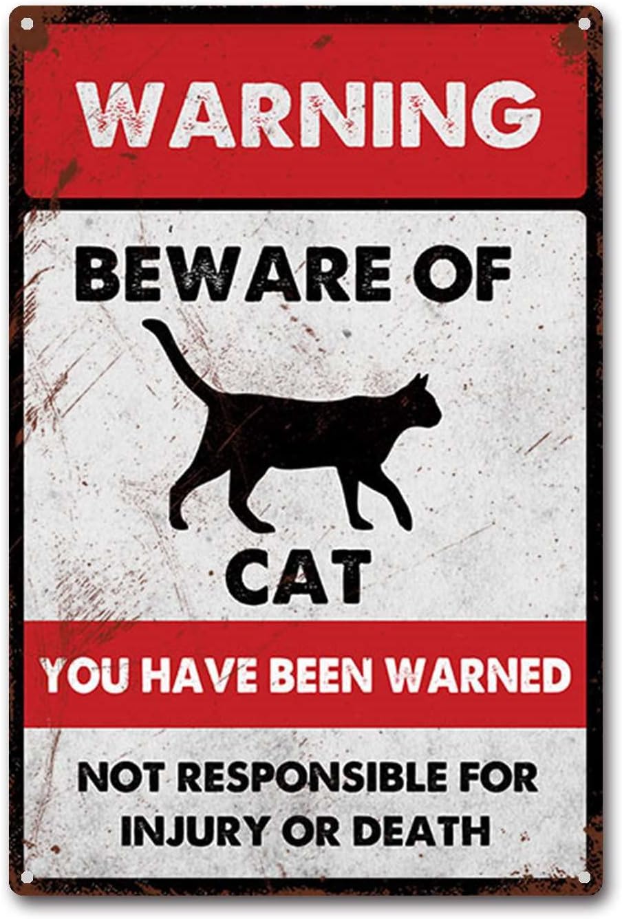 Tin Sign Beware of Cats Metal Tin Sign Wall Decor Man Cave Bar Metal ...