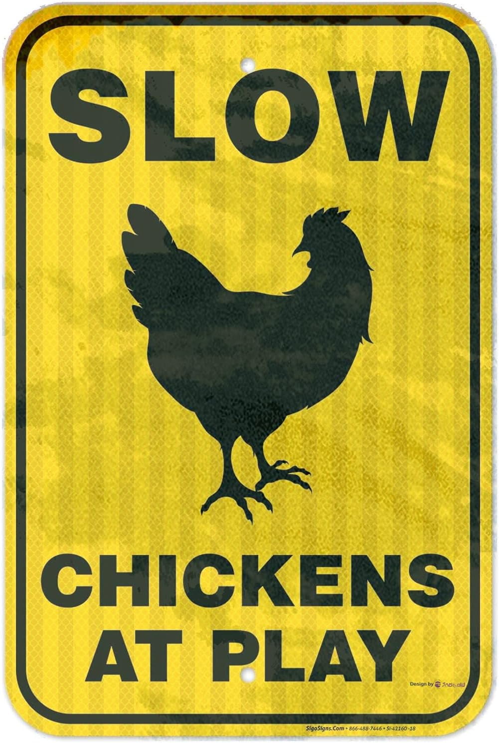 Tin Sign Chicken Crossing , Slow Chickens At Play , Chicken Coop ,8x12 ...