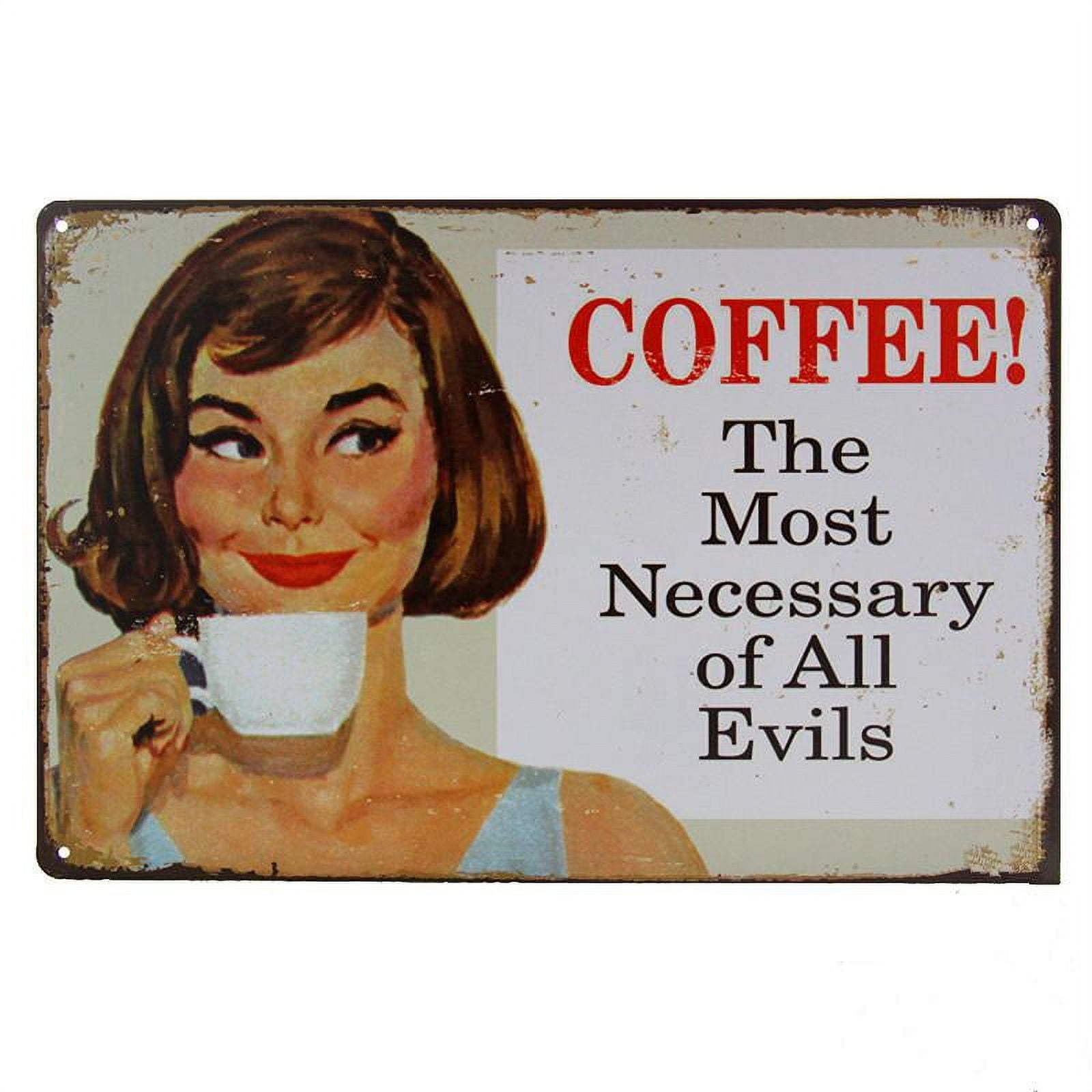Tin Sign Coffee Vintage Funny Metal Tin Sign Retro Cafe Home Plaque Bar ...