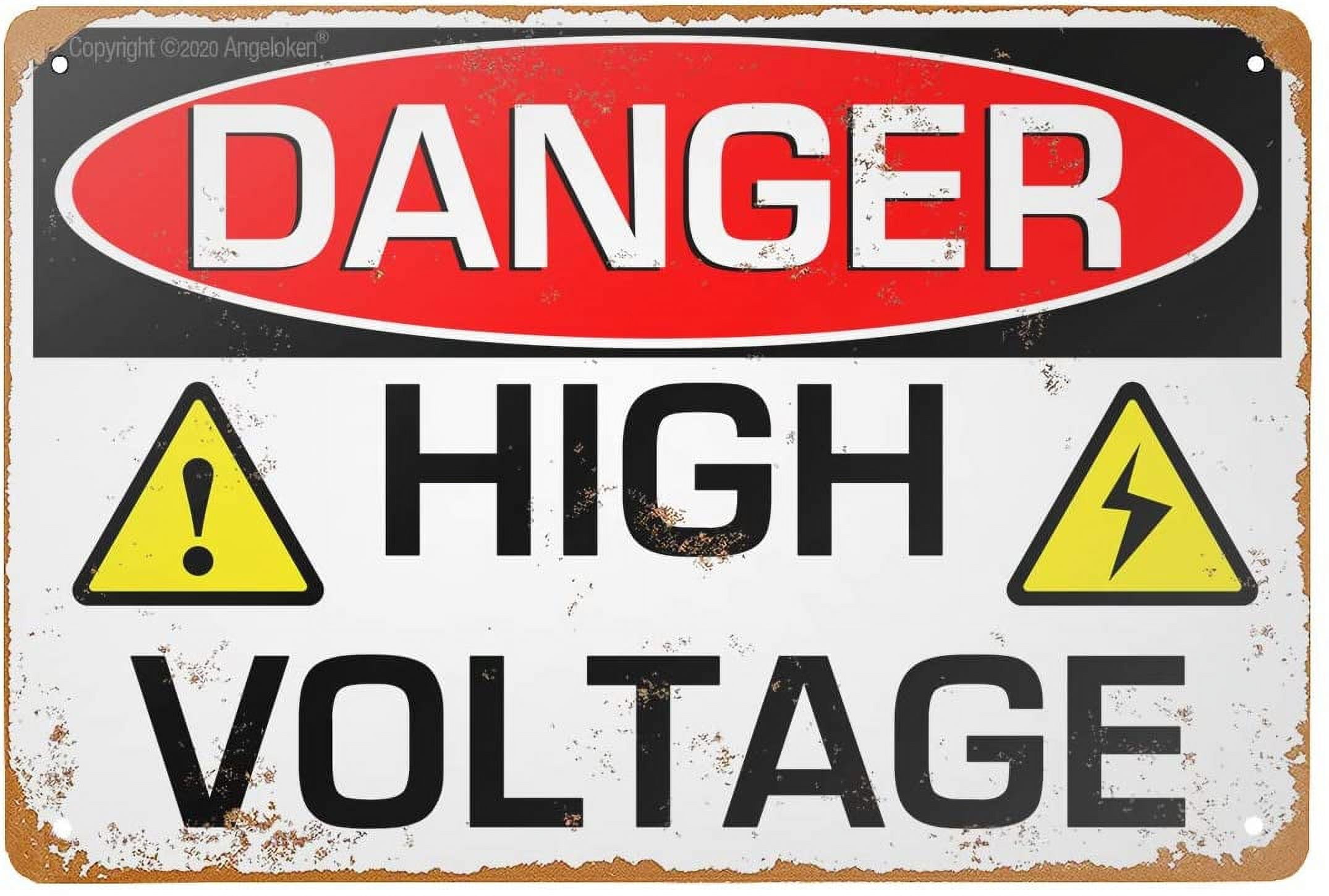 Tin Sign -Danger HIGH Voltage- Vintage Style Bar Pub Garage Hotel Diner ...