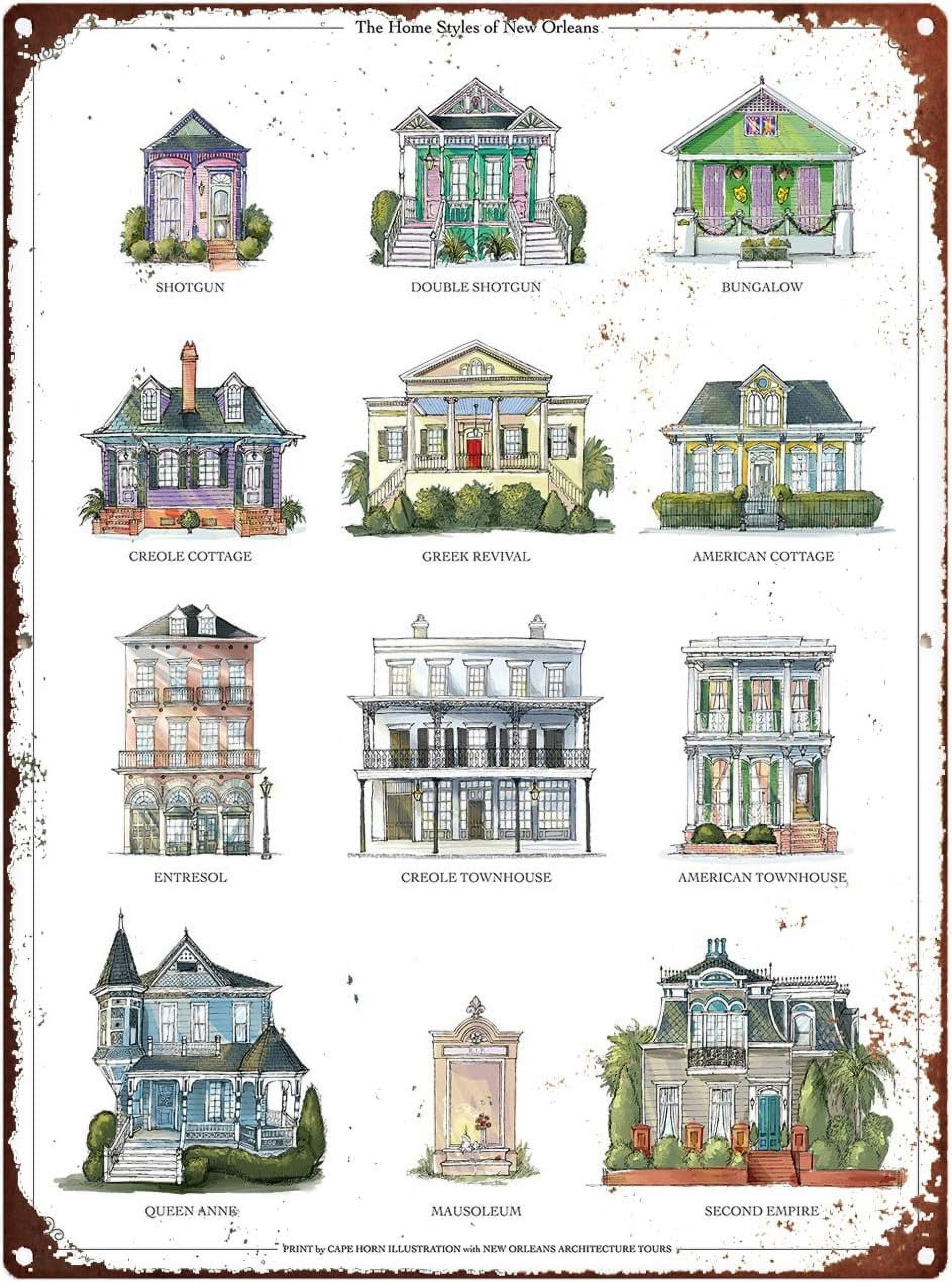 Tin Sign Decor Home Styles of New Orleans - Architecture and Major ...