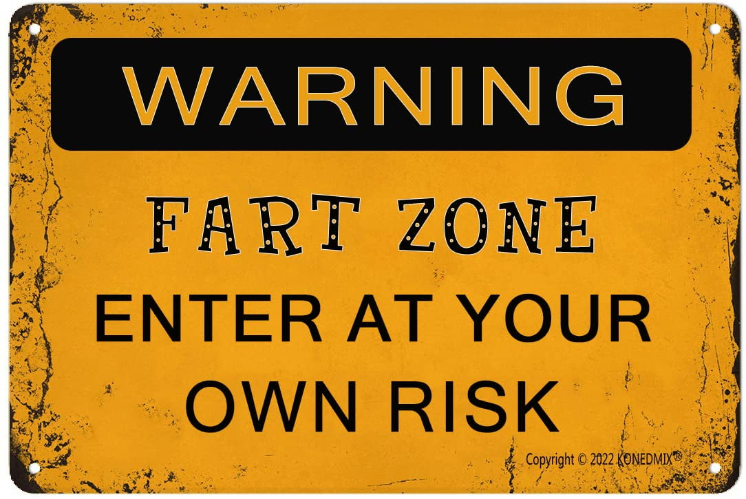 Tin Sign Fart Zone Enter At Your Own Risk Vintage tin sign home Decor ...