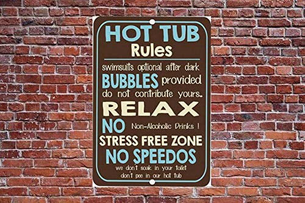 Tin Sign For Hot Tub Rules Metal Sign Wall Notice Sign (Aluminum) Size ...