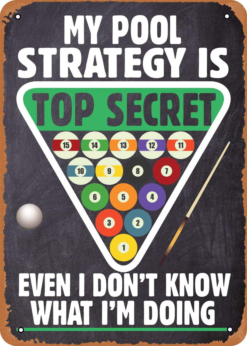 Tin Sign For Vintage Look Metal Sign - Pool Funny Pool Billiards Pun ...