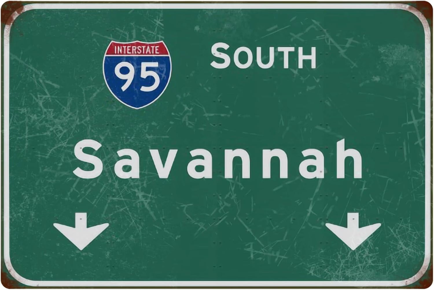 Tin Sign Highway Vintage South Savannah Interstate 95 Metal Wall Decor ...