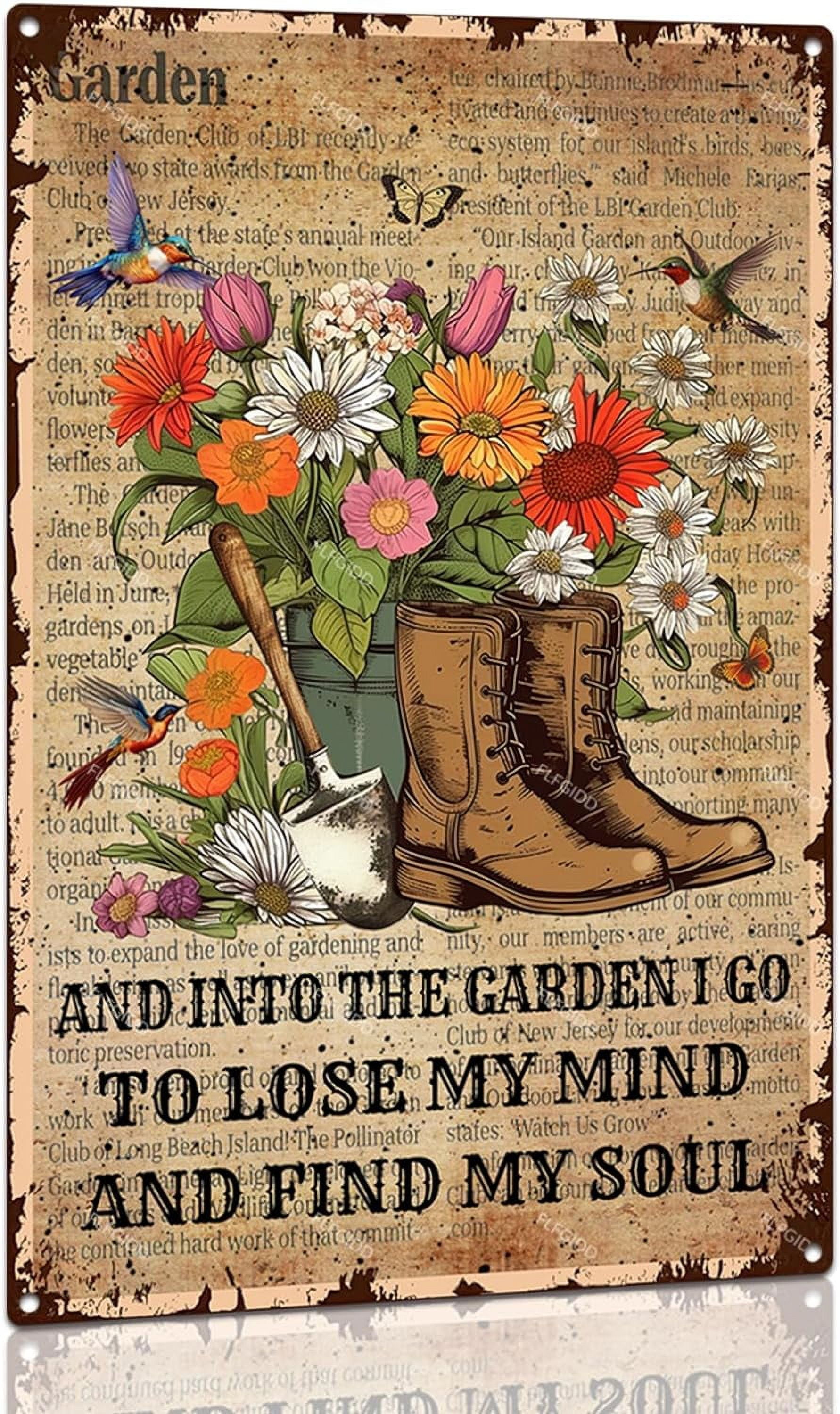 Tin Sign Hoeing Ain't Easy Gardening Garden Aluminum Metal Signs for ...