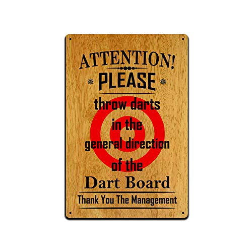 Tin Sign Man Cave Décor - Metal Signs 12 x 8 in. Attention! Please ...