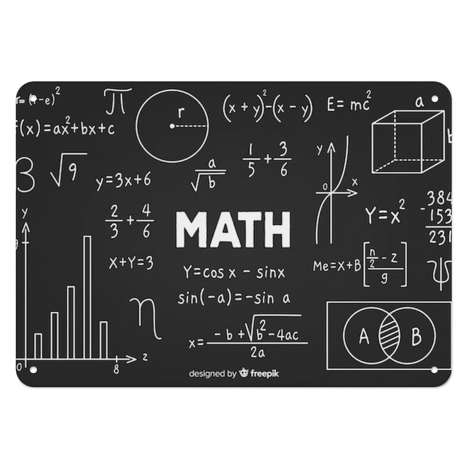 Tin Sign,Maths chalkboard,for used to adorn classrooms, creating an ...