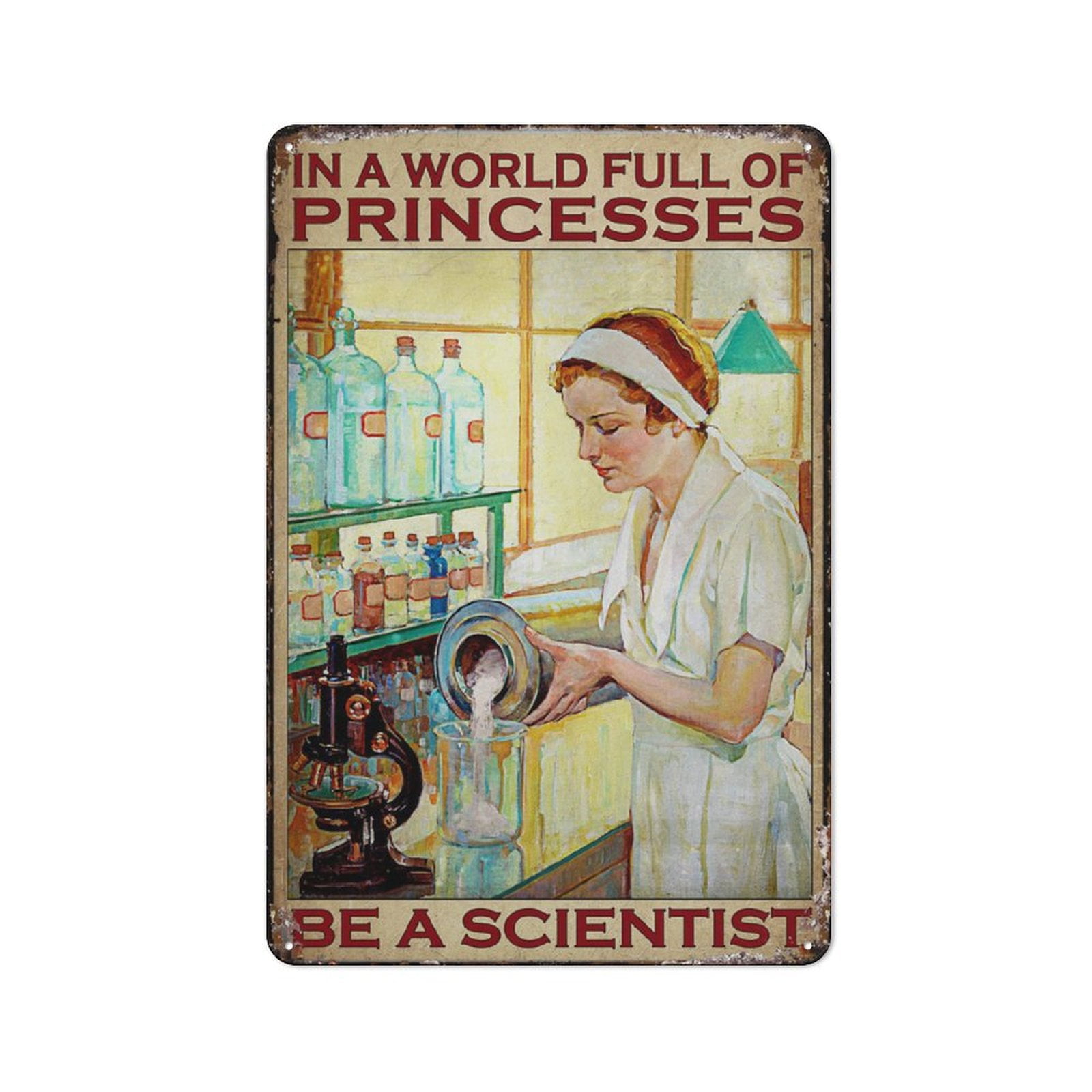 Tin Sign Metal Scientist In The Laboratory - In The World Full Of ...