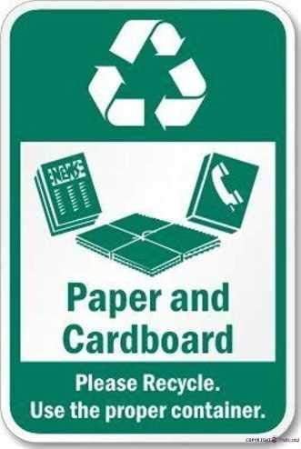 Tin Sign Metal Warning Reminder Sign Recycle Paper and Cardboard Plate ...