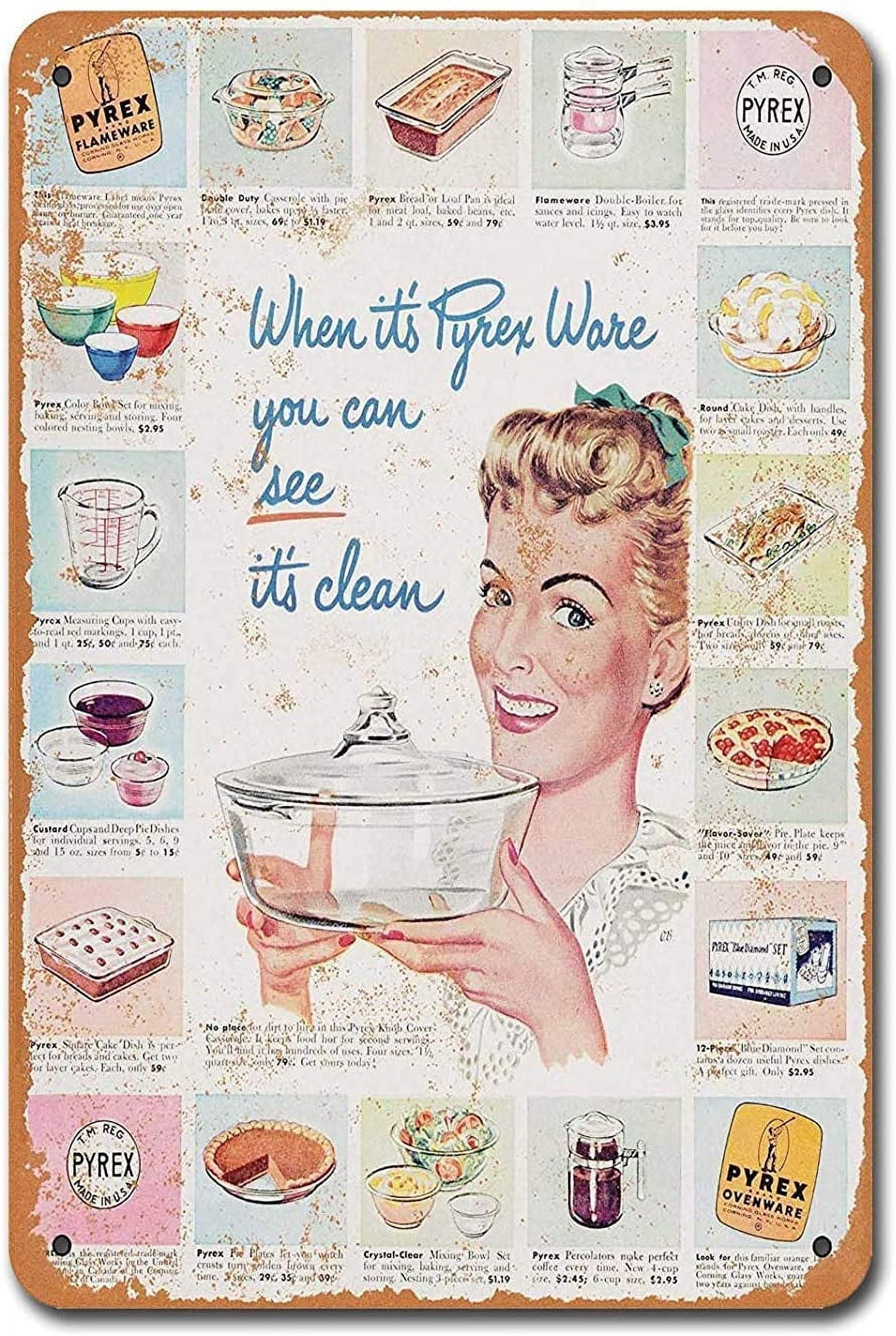Tin Sign New Metal Sign 1948 Pyrex Ware Kitchen Glassware Vintage Tin ...