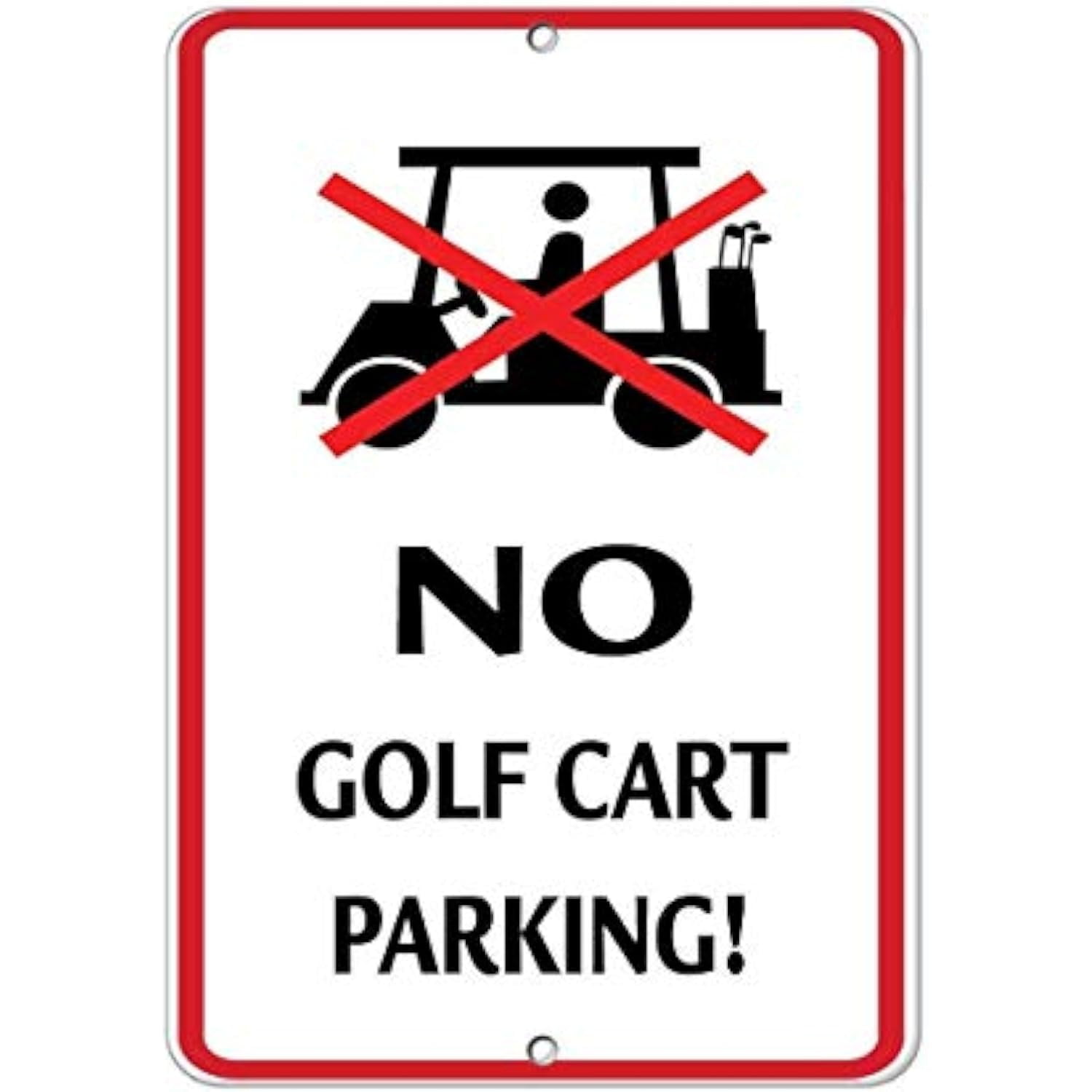 Tin Sign-No Golf Cart Parking Sign, Warning Activity Sign, Aluminum ...