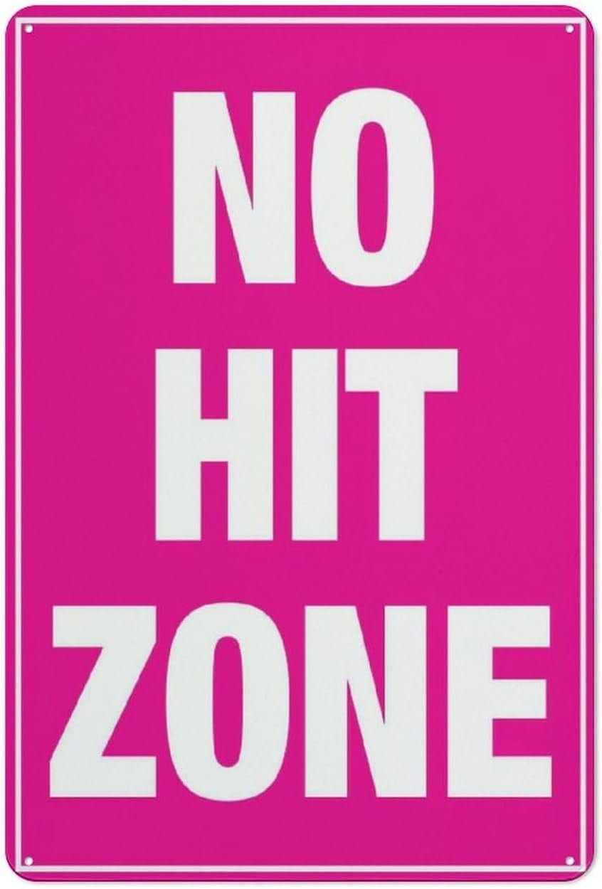 Tin Sign No Hit Zone - 8"x12" - Rust Free Aluminum Weather Resistant ...