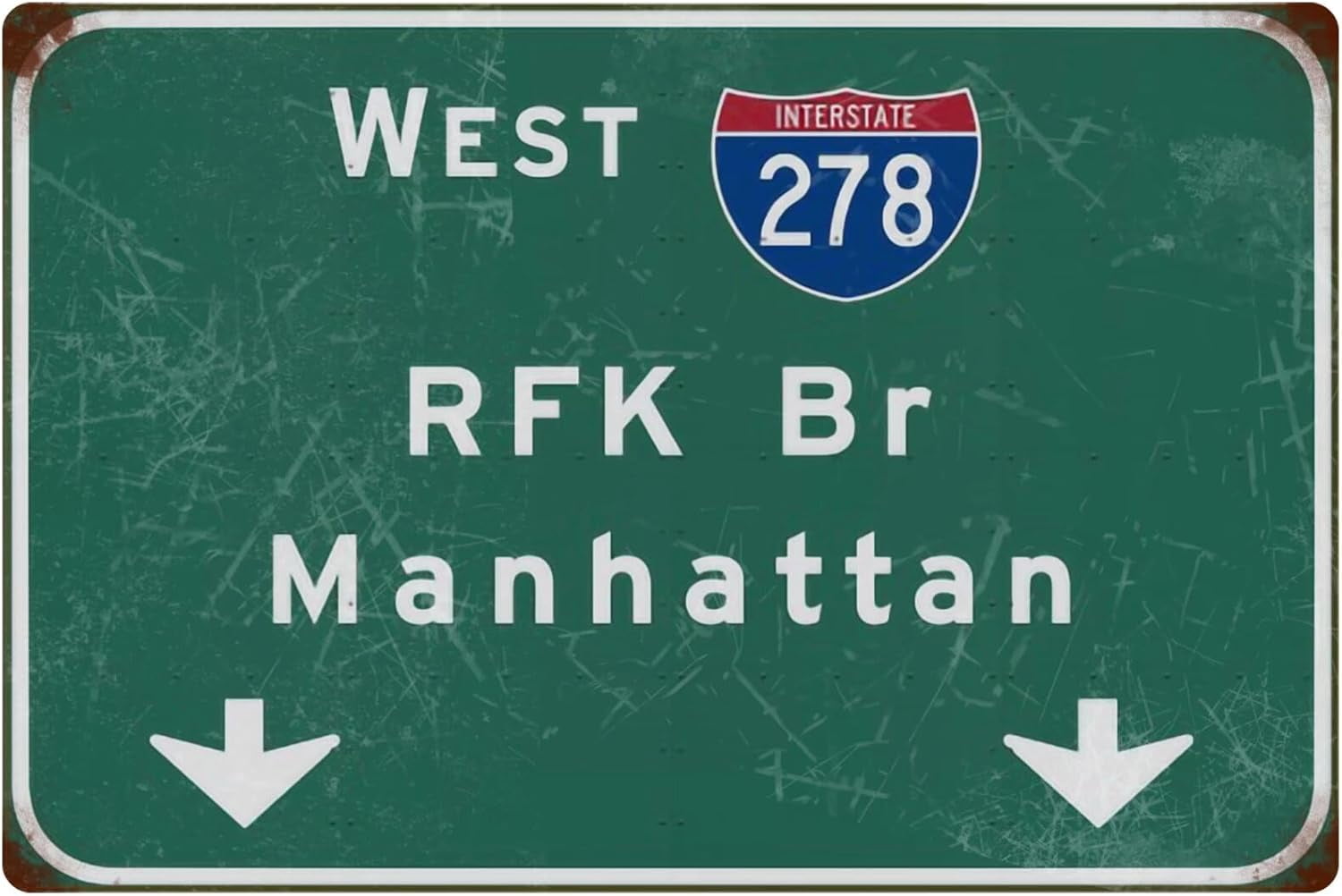 Tin Sign Old West RFK Br Manhattan Intercontinental Metal Tin Signs 12 ...