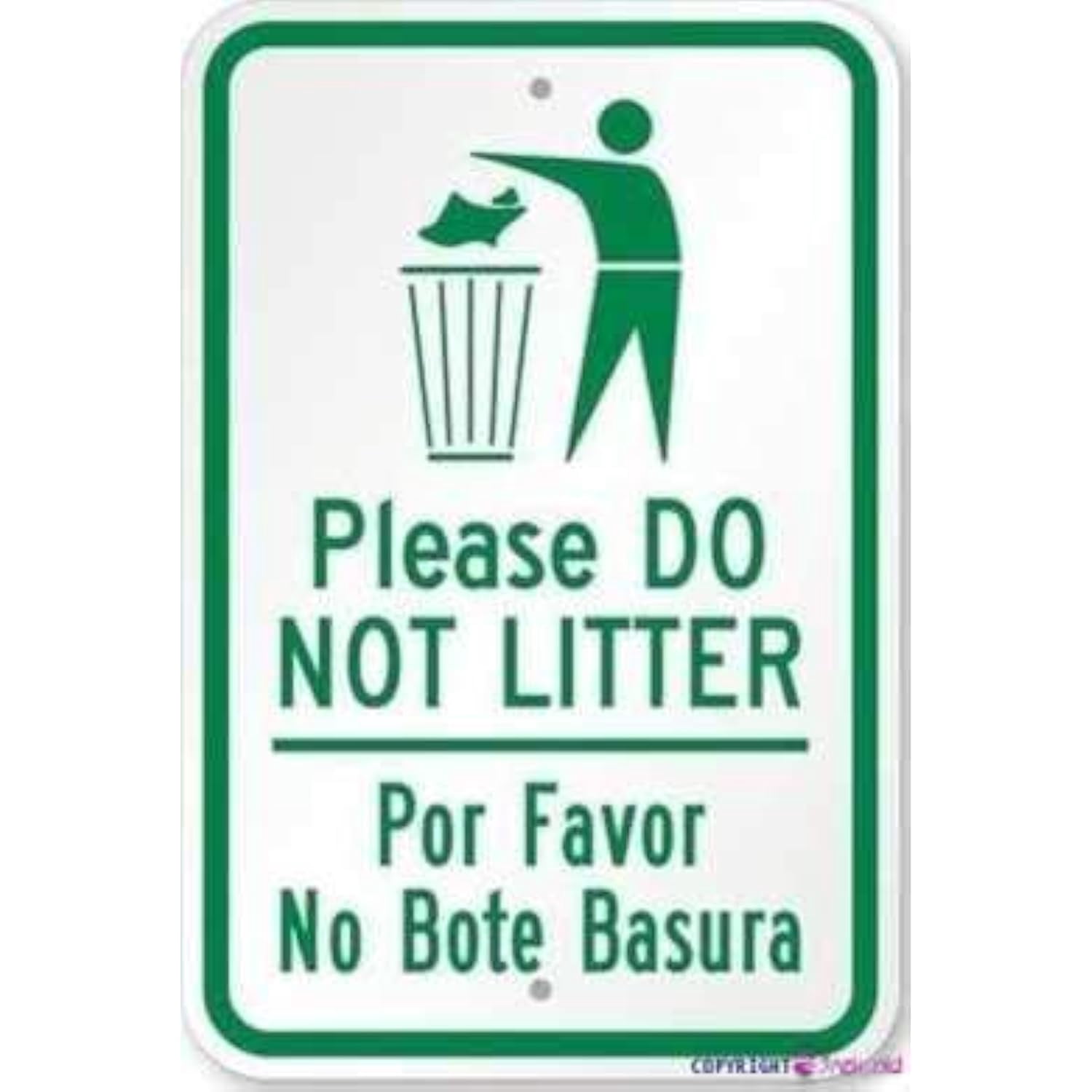 Tin Sign-"Por Favor No Bote Basura" Please Do Not Litter Metal Tin Sign ...