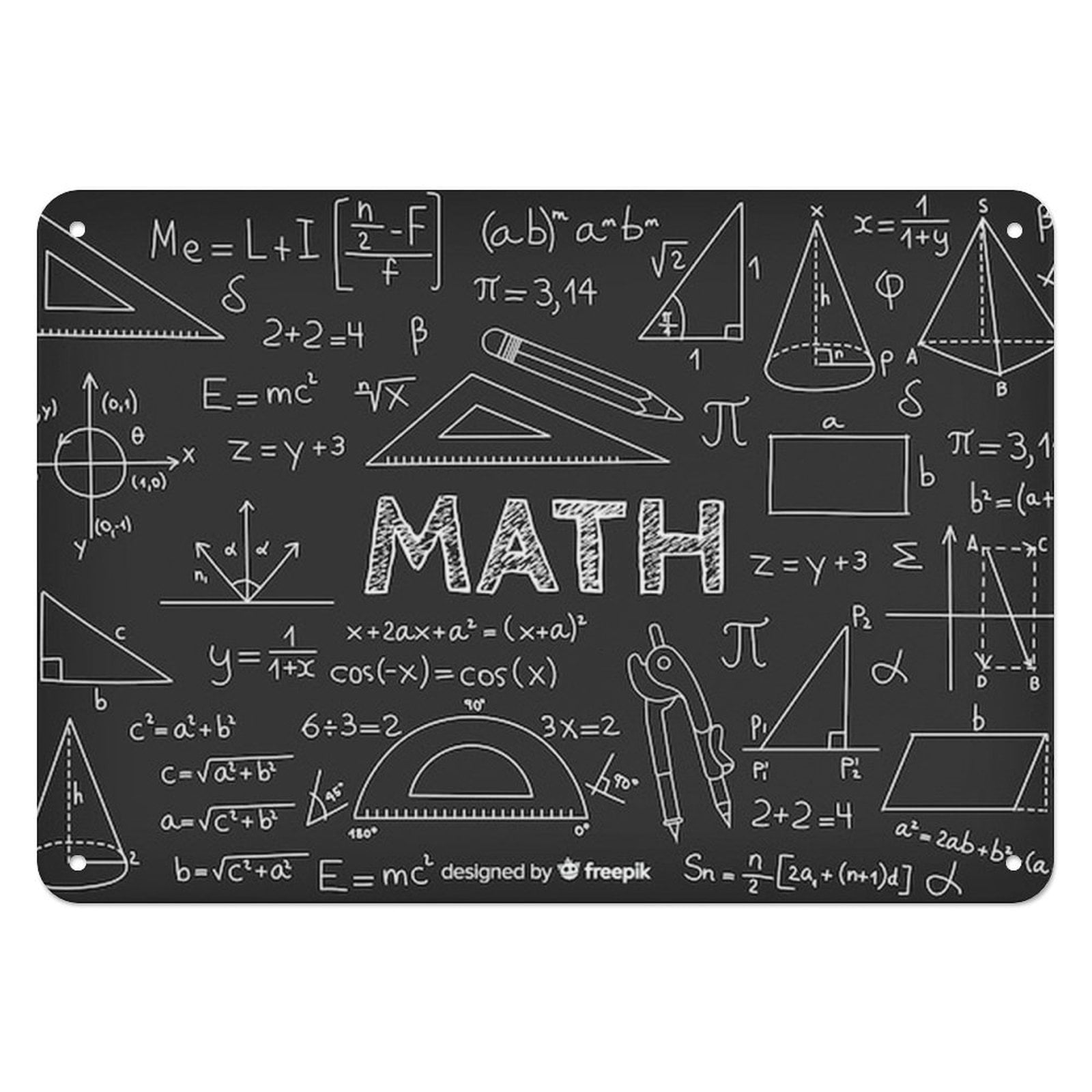 Tin Sign,Realistic math chalkboard background,for used to adorn ...