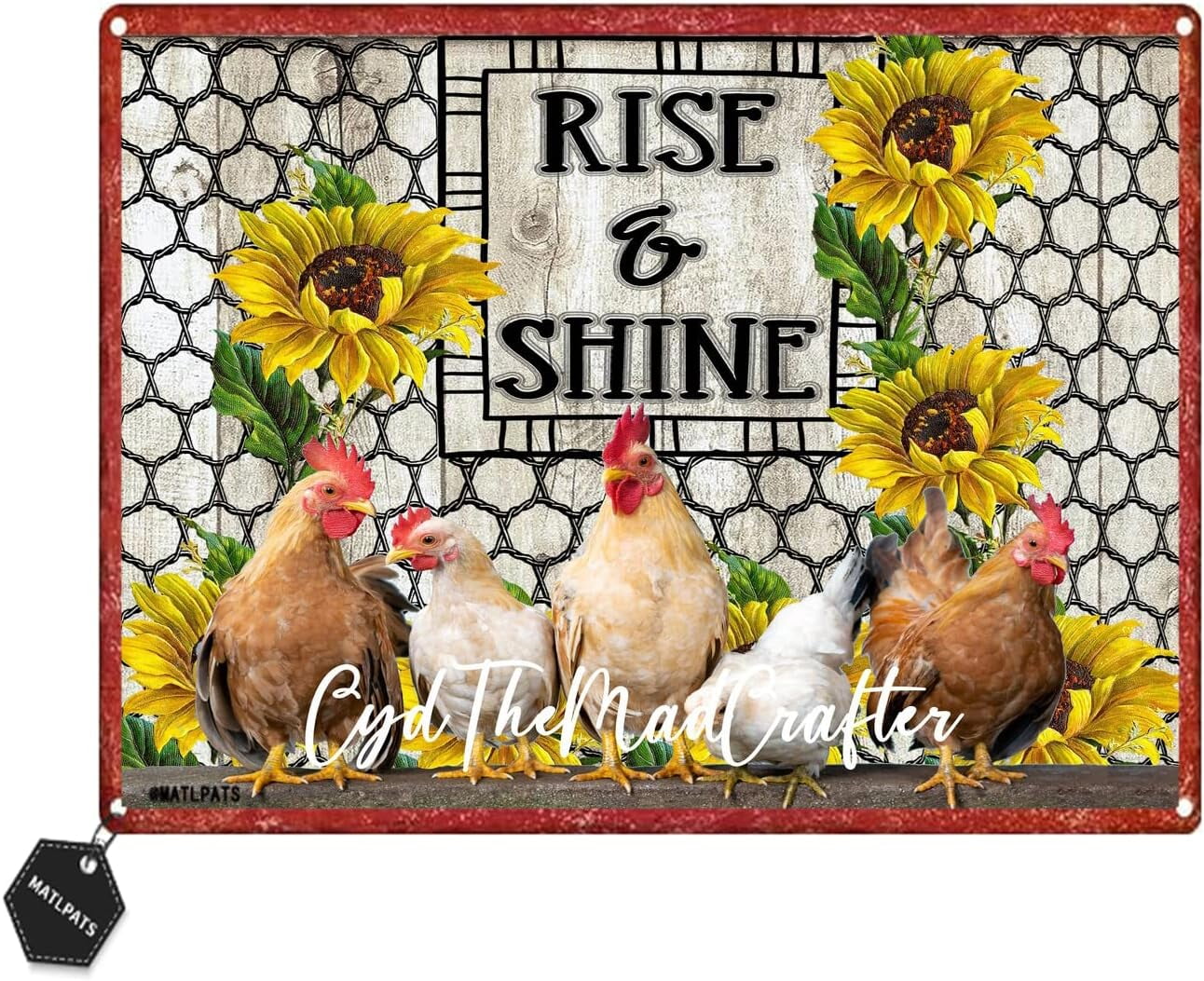 Tin Sign Rise and Shine, Wreath Sign, Wreath Attachment, Craft Sign ...