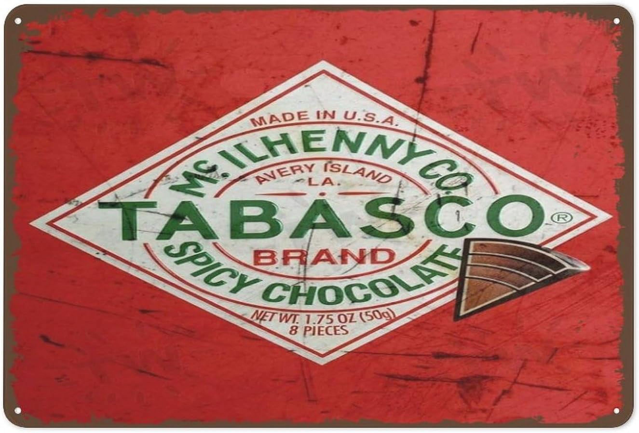 Tin Sign Tabasco Spicy Chocolate Kitchen Cottage Hot Sauce Chocolate ...