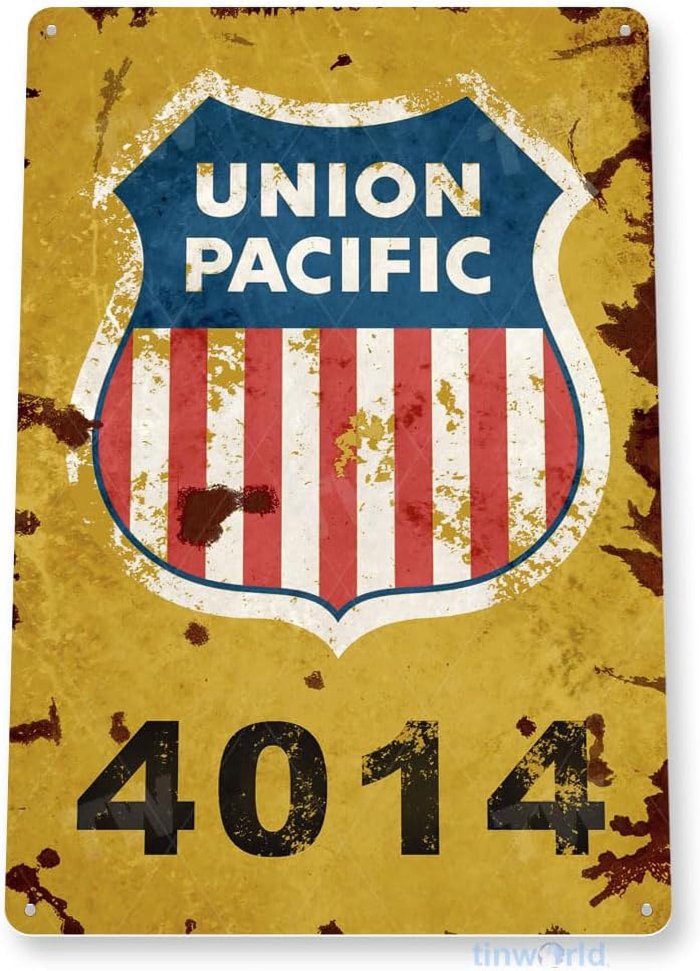 Tin Sign: Union Pacific 4014 Railroad Station Train Sign C357 - Walmart.com