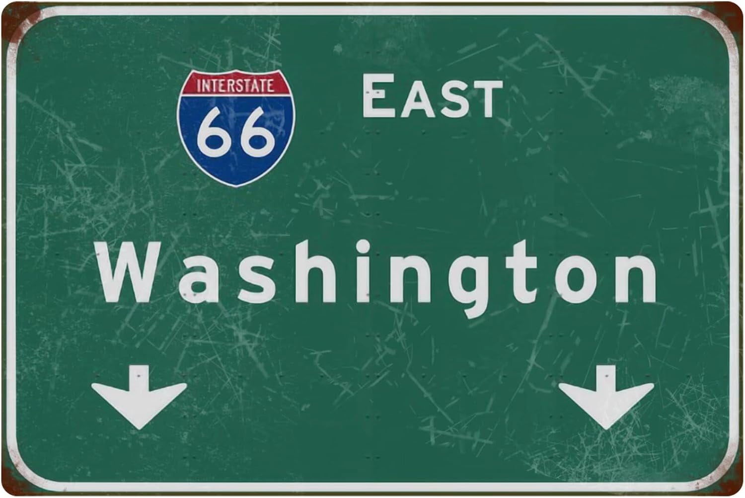 Tin Sign Vintage East Washington Interstate 66 Road Sign Home Bar Club ...