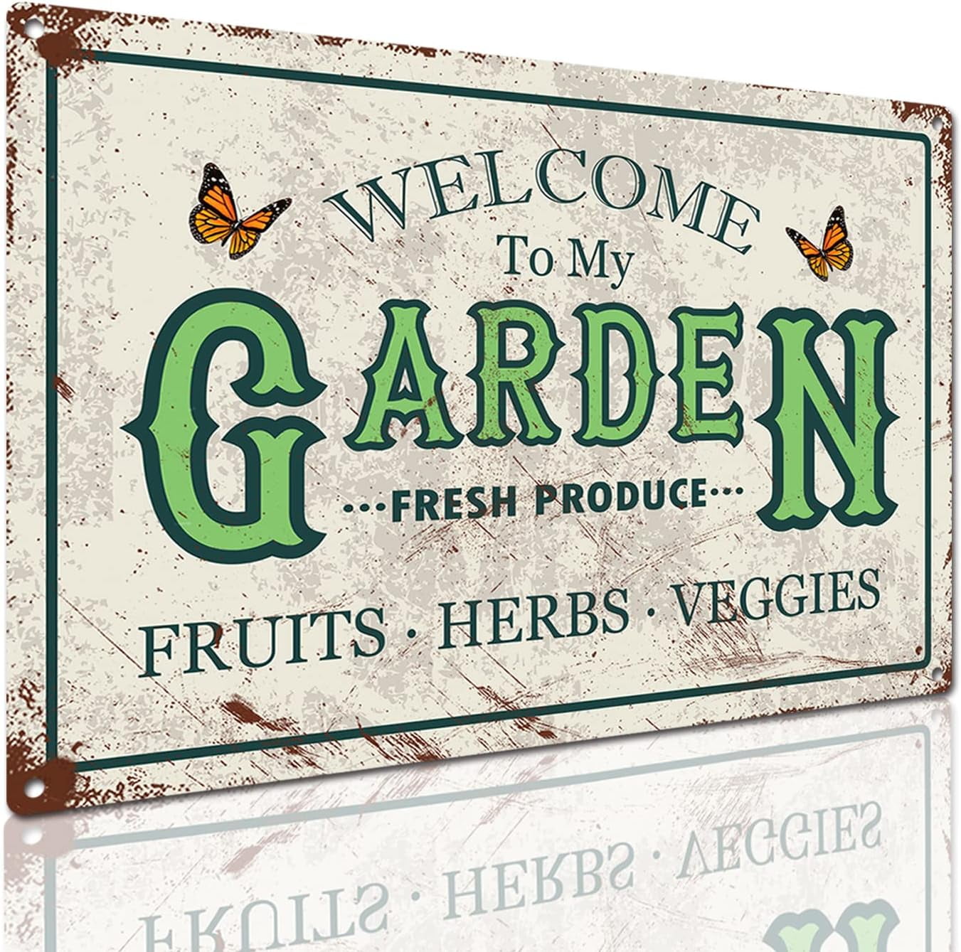 Tin Sign Welcome to My Garden Signs Garden Vintage Decorative Outdoor ...