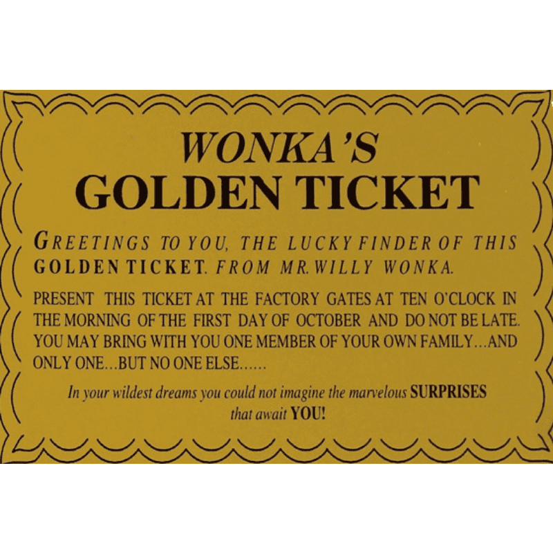 Tin Sign Willy Wonka Golden Ticket Charlie Chocolate Factory That Await ...