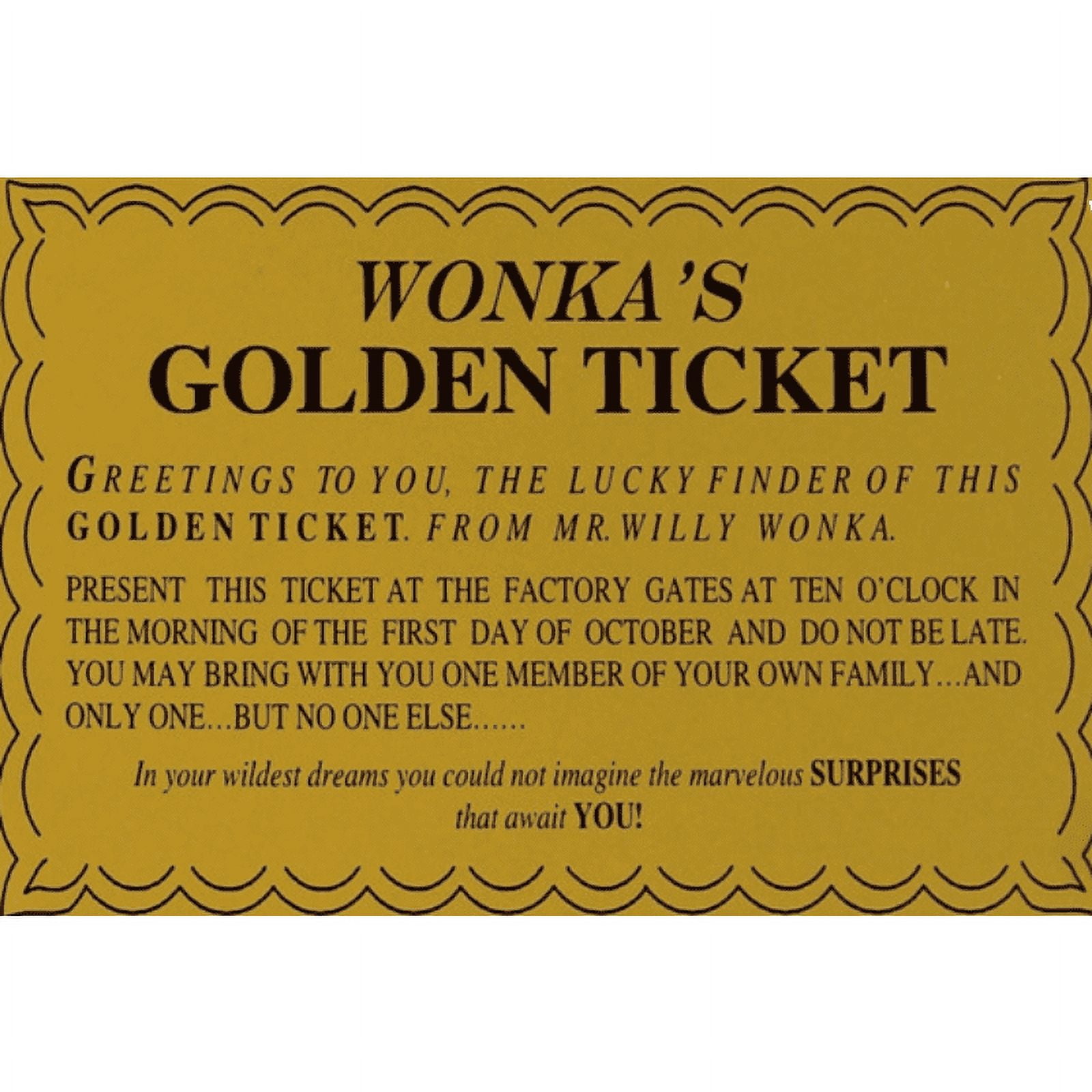 Tin Sign Willy Wonka Golden Ticket Charlie Chocolate Factory That Await ...