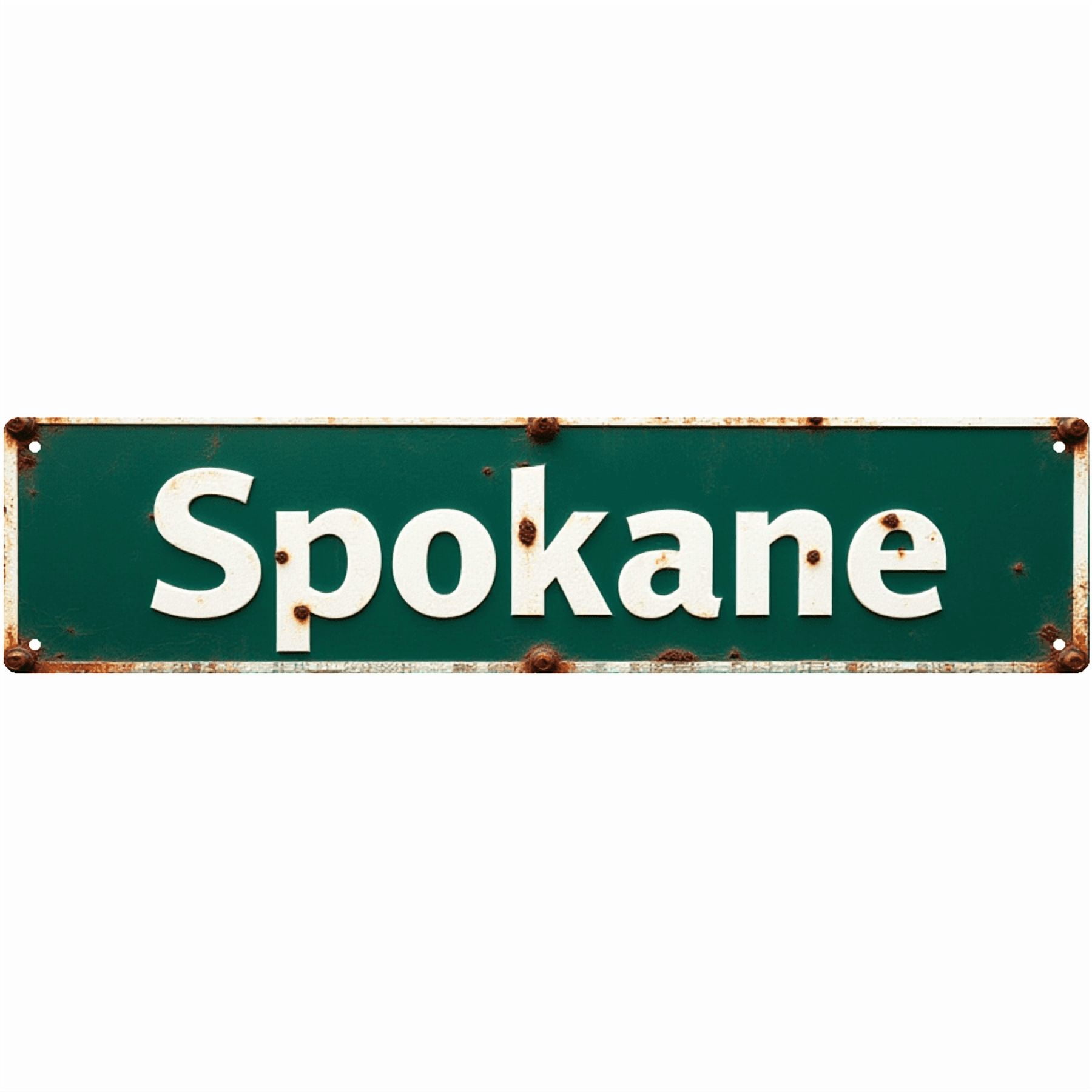 Tin Signs - 16x4 Inches Spokane Vintage Town Sign - Perfect for Garage ...