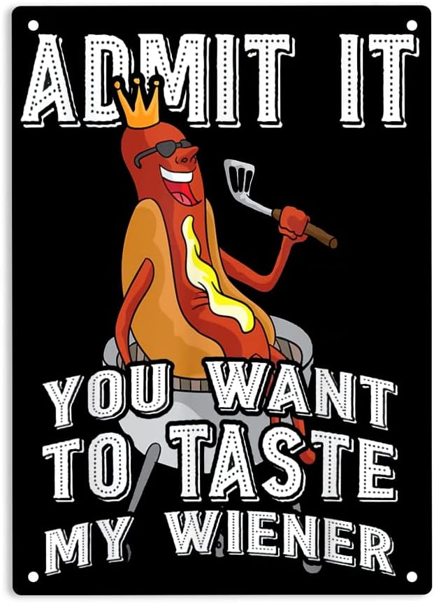 Tin Signs - Admit It You Want to Taste My Wiener Hot Dog Sign Metal Tin ...
