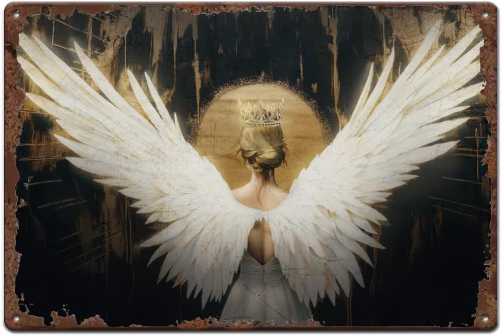 Tin Signs Angel Metal Sign Angel Wing Vintage Metal Tin Signs Wing Sign ...