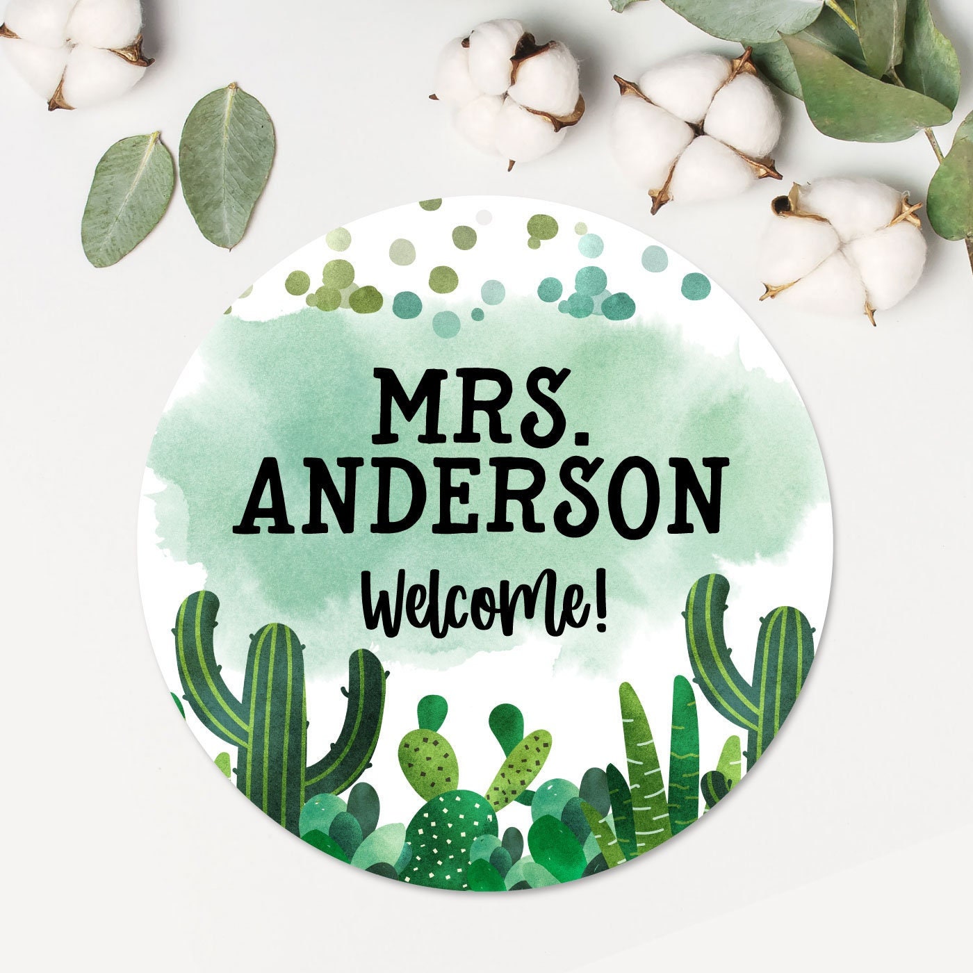 Tin Signs Cactus Teacher Door Sign | Succulents Metal Classroom Sign ...