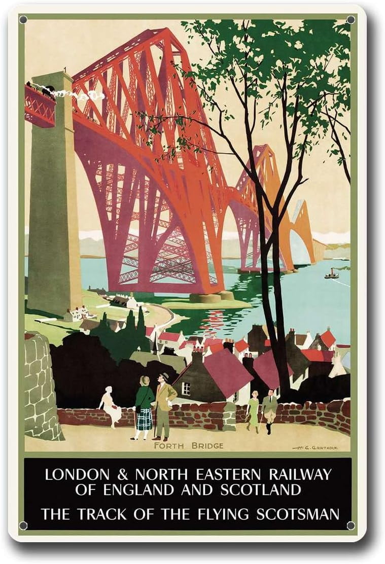 Tin Signs Forth Bridge Flying Scotsman Retro Travel Travel Wall Art ...