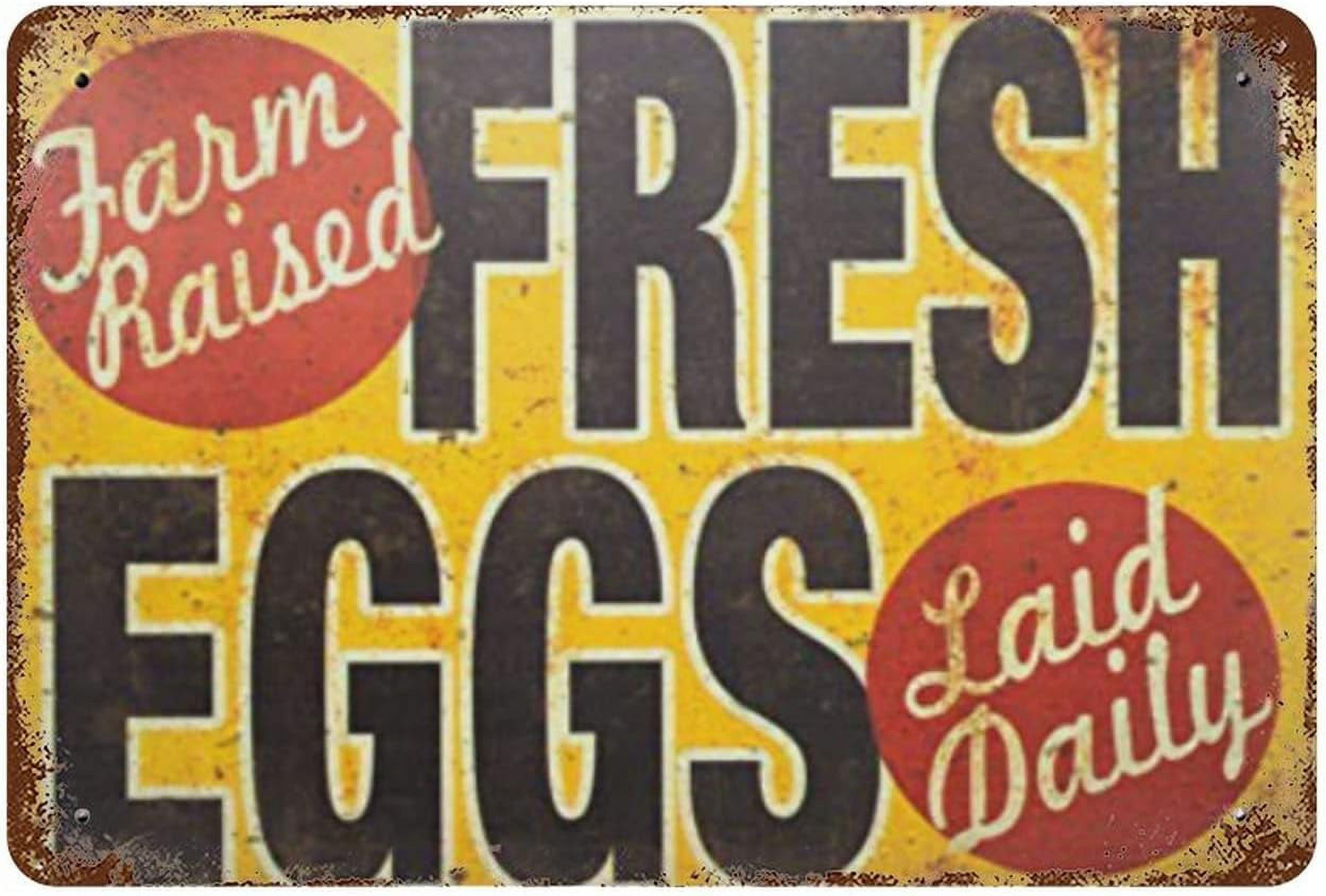 Tin Signs Fresh Eggs Metal Posters Rooster Chicken Decoration Farm Barn ...